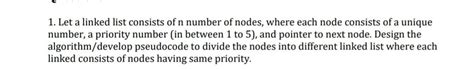 Solved Let A Linked List Consists Of N Number Of Nodes Chegg