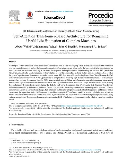 Pdf Self Attention Transformer Based Architecture For Remaining
