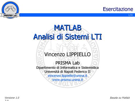 complementi di sistemi dinamici matlab anlisi dei sistemi lti