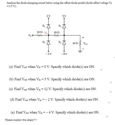 Solved Analyze The Diode Clamping Circuit Below Using The Chegg Com