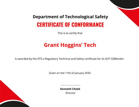 Free South Africa Conformance Certificate Template To Edit Online