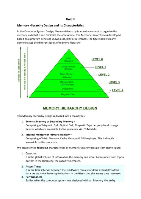 Unit Iii Memory Hierarchy Design And Its Characteristics Docslib