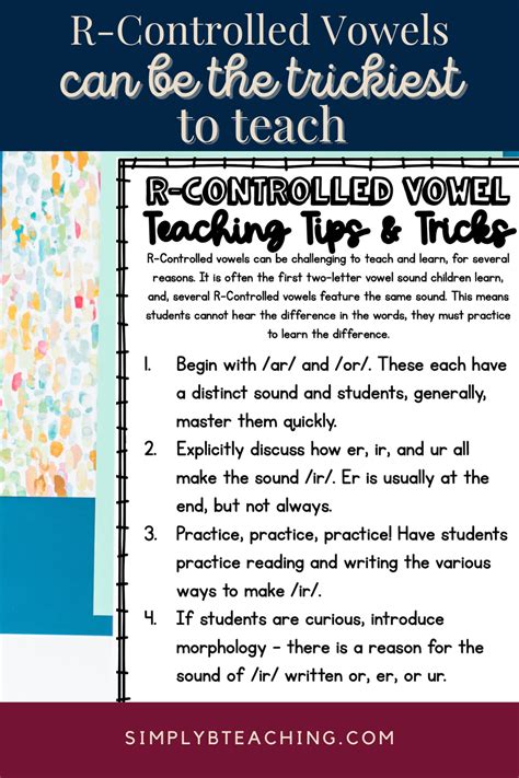 7 Creative Ways To Practice R Controlled Vowels Simply B Teaching