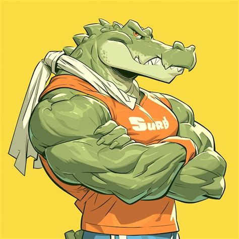 Premium Vector A Serious Crocodile Fitness Trainer Cartoon Style