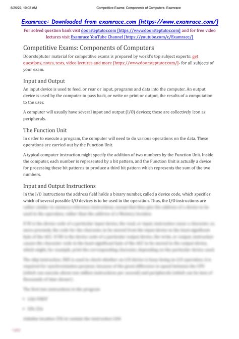 SOLUTION Computer Science Components Of Computers Studypool