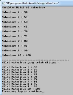 PROGRAM INPUT NILAI MAHASISWA ARRAY Pendtiumpraz