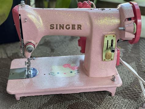 Custom Pink Glitter Hello Kitty Singer 185 Ted To Me By My Good Sewing Judy For My Birthday 🥲