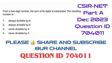 CSIR NET Mathematics December Paper Solution Question Id MathsLover