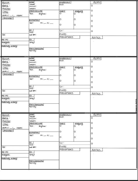 3 Patient Nursing Report Sheet For Medsurgmedtele Etsy