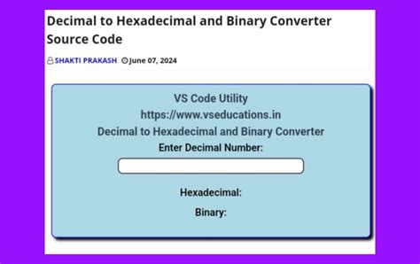 Decimal To Hexadecimal And Binary Converter Source Code