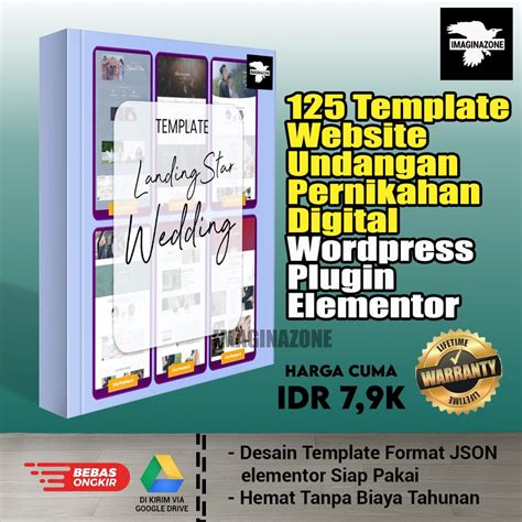 Jual Template Undangan Digital Wordpress Plugin Elementor Landing Star