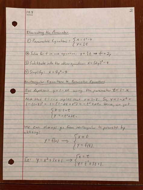 Professor Franks Math Blog Part 4 Parametric Equations Notes