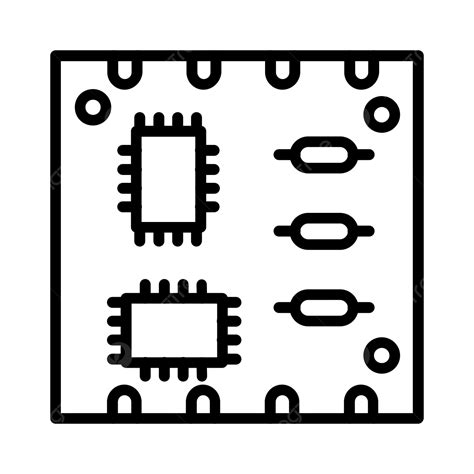 Pcb Board Line Icon Board Circuit Engineering Png And Vector With