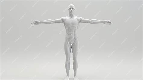 3d Rendering Of A Fullbody Human Male Model With Arms Outstretched The