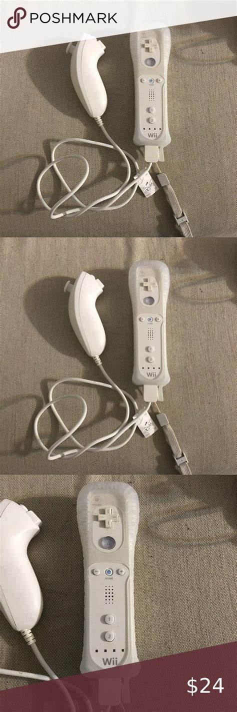 Nintendo Wii Controller Remote Wiimote With Nunchuck Rvl 003 Oem White Nintendo Wii Controller