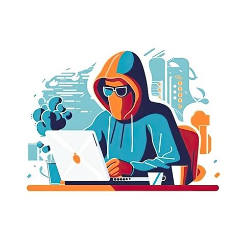 Premium AI Image Hacker Concept Flat Vector Illustration Daily Activities Working AI Generated