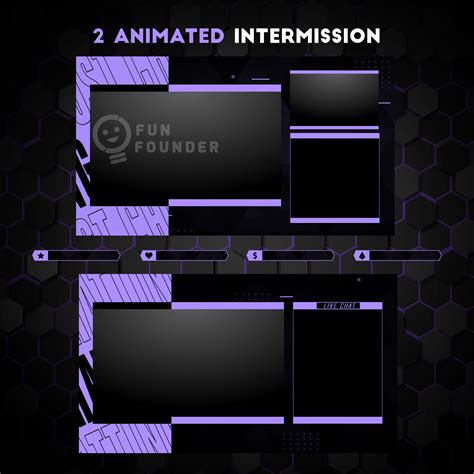 Twitch Overlay Package Violet Animated Stream Overlay Pack Purple
