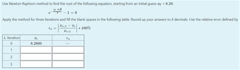 Solved Use Newton Raphson Method To Find The Root Of The Chegg