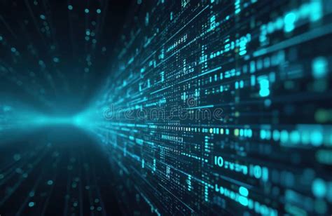 futuristic digital binary code abstract background glowing blue data