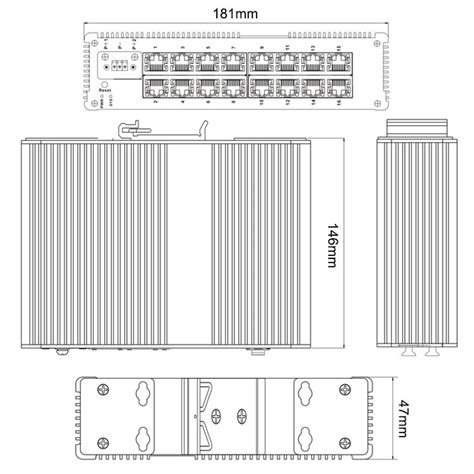 Jha Tech 산업 이더넷 스위치 16 1000m Rj45 포트 관리되지 않는 섬유 변환기 Din 레일 네트워크 장치 야외