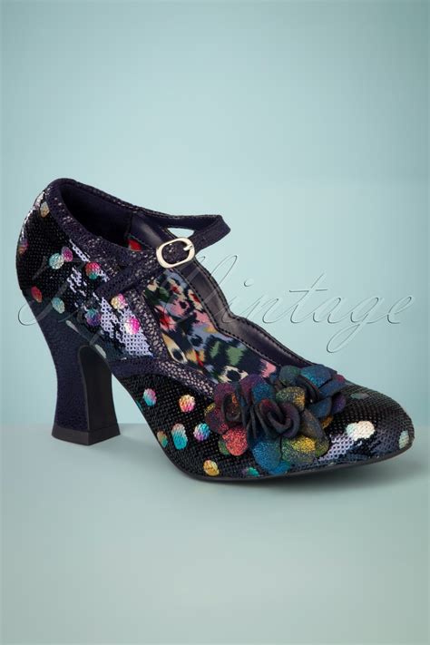 Ruby Shoo Nina Pailletten Pumps In Marineblauw Topvintage