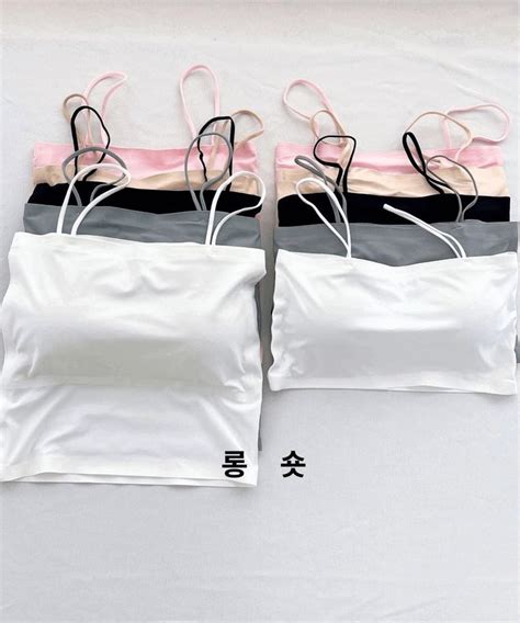리브가 [롱숏버전 Z할인]캡내장 나시 크롭탑 브라탑 튜브탑 브라렛 노와이어 심리스 스포츠 브라 캡나시 67