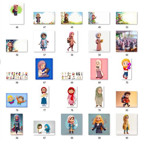 دانلود پکیج 140 کاراکتر دختر با حجاب 3بعدی مناسب برای طراحان