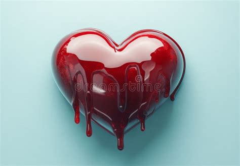 A Symbol Of Heartbreak A Bleeding Heart Rests On A Light Blue Surface