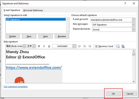 How to add an animated GIF to signature in Outlook?