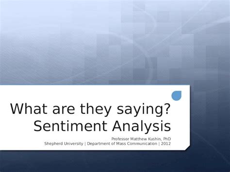 PPTX Intro To Sentiment Analysis What It Is How To Conduct It And