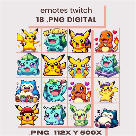 Pokemon Twitch Emotes Pikachu Anime Emotes Chibi Emotes Tiktok