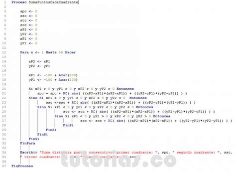 Ciclo Para PSeint Suma De Puntos Sobre Cada Cuadrante Del Plano Cartesiano Tutorias Co