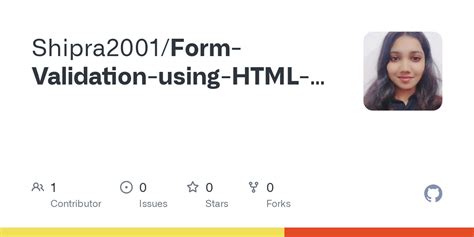 Form Validation Using HTML And JS Form Html At Main Shipra Form Validation Using HTML And