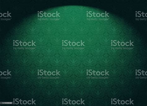 로얄 빈티지 고딕 양식의 수평 배경은 고전적인 골동품 장식품 인 Rococo와 함께 녹색으로 되어 있습니다 벡터 일러스트 레이 션 0명에 대한 스톡 벡터 아트 및 기타