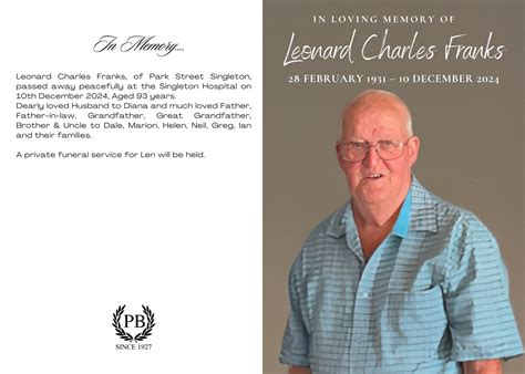 Partridge - In Loving Memory Of Leonard Franks | Facebook