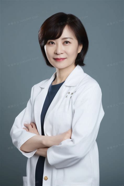 医生穿着白色制服对着镜头自信微笑照片插画图片素材下载 格式 熊猫办公