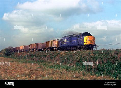 Mainline Blue Liveried Class 37 Diesel Locomotive Number 37372 Working
