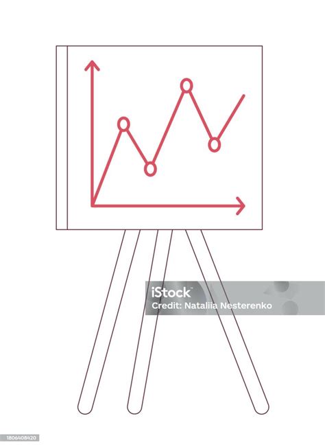 Presentation Whiteboard With Graphs Charts 2d Cartoon Object Stock Illustration Download Image
