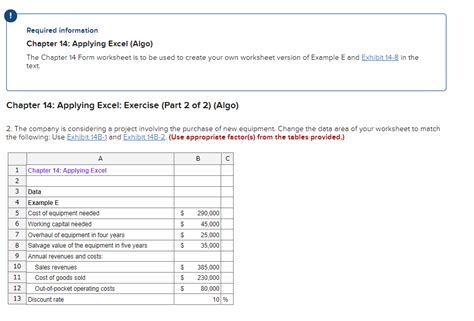 solved chapter 14 applying excel exercise part 2 of 2