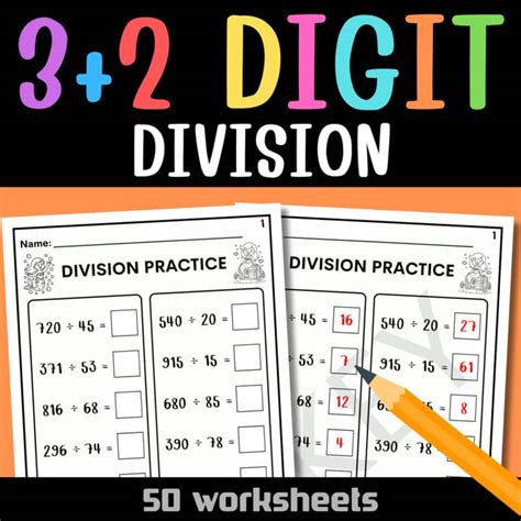 3 And 2 Digit Division Worksheets 50 Printable Math Practice Pages