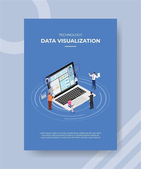 Technology Data Visualization People Standing Sitting On Laptop 3316516 Vector Art At Vecteezy