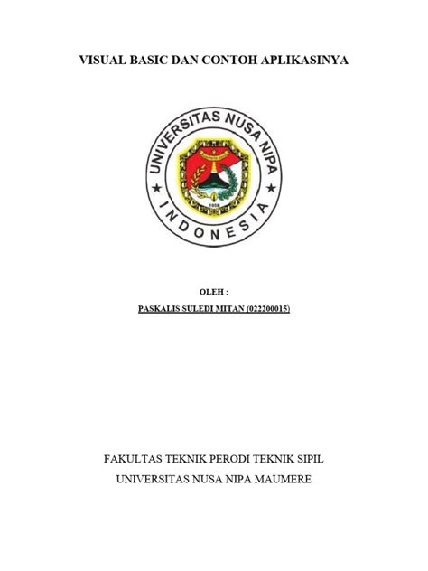 makalah tentang visual basic dan contoh aplikasinya pdf