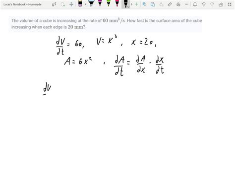 ⏩solved The Volume Of A Cube Is Increasing At The Rate Of 60 Mm 3