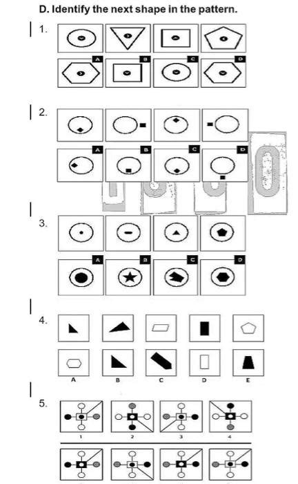 Solved D Identify The Next Shape In The Pattern Chegg