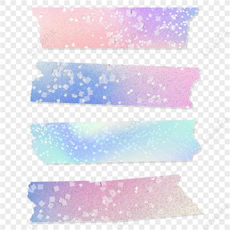 와시 테이프 스티커 조합 레이저 그라데이션 일러스트로그 세트손 계정 Png 일러스트 무료 다운로드 Lovepik