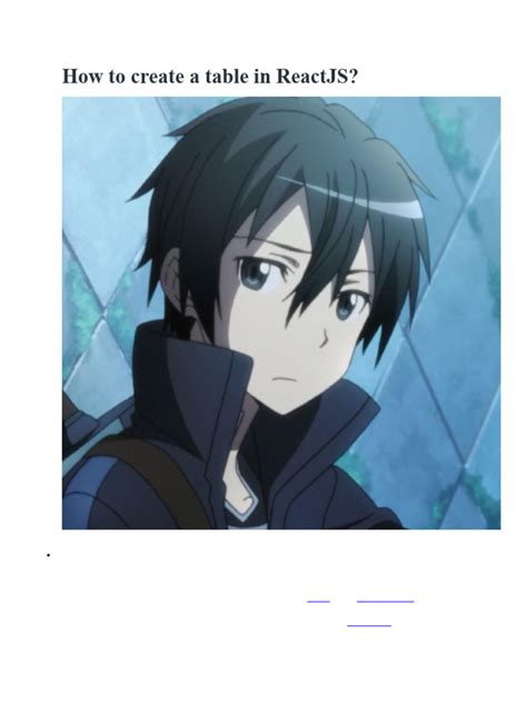 How To Create A Table In Reactjs Pdf Java Script Computing