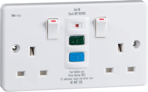 13a 2 Gang Rcd Switched Socket 30ma Type Ac Knightsbridge Rcd9000