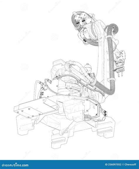 Industrial Robot Manipulator Stock Vector Illustration Of Robot Blueprint 256097052