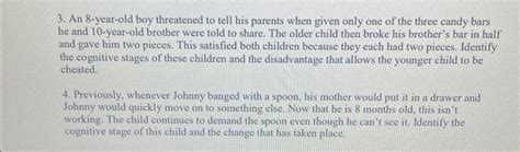 Solved An Year Old Boy Threatened To Tell His Parents Chegg