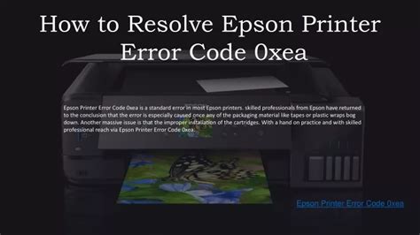 PPT How To Resolve Epson Printer Error Code Xea PowerPoint Presentation ID